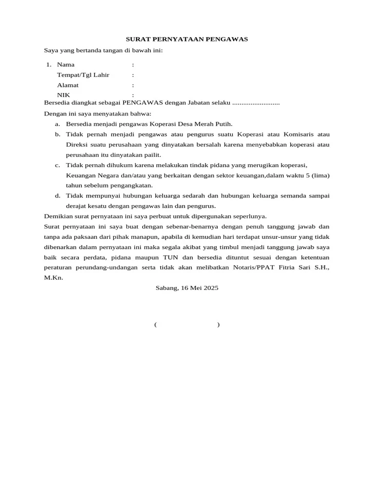 Surat Pernyataan Manajer Kopdes Merah Putih Bocor Di Media Sosial ...